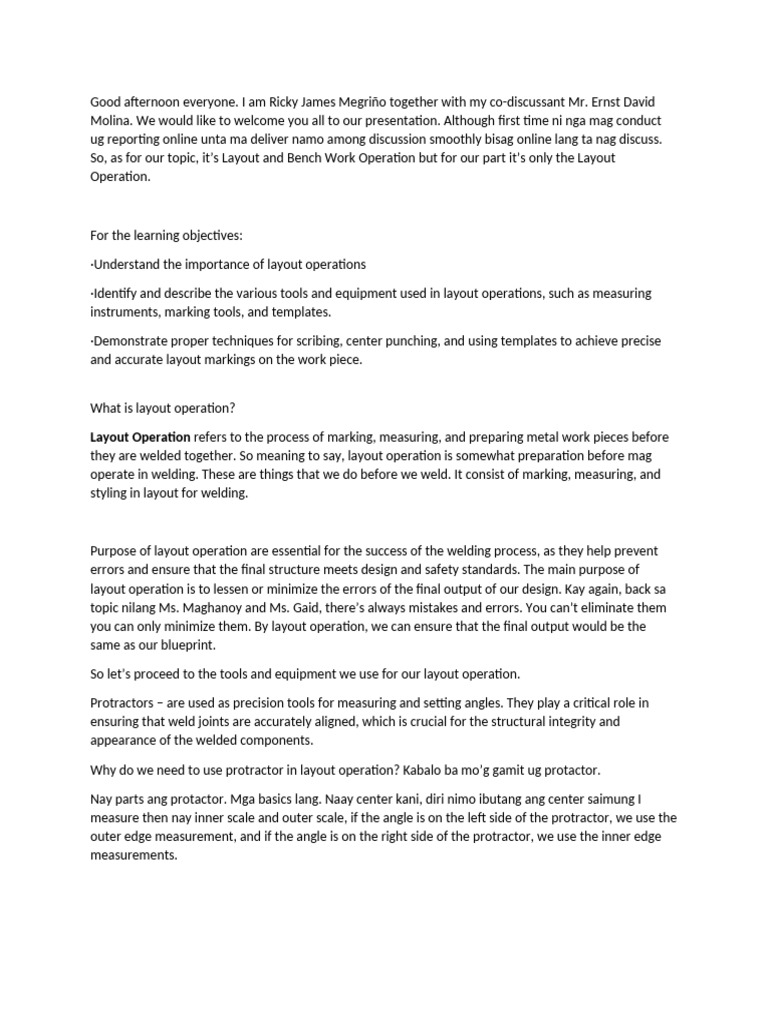 Reporting Script SMAW | PDF | Mechanical Engineering