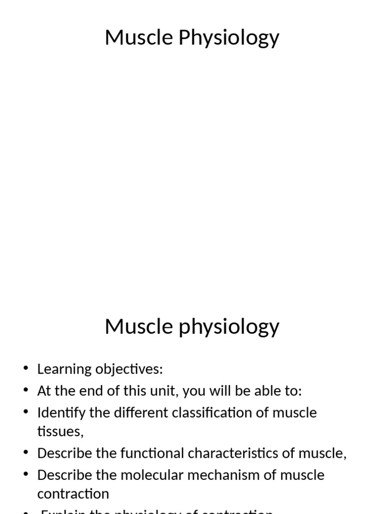 Muscle Physiology (1) | PDF | Muscle | Muscle Contraction