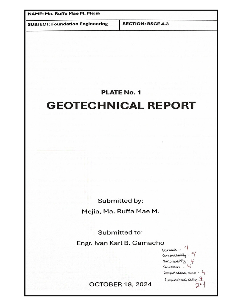 Geotechnical Report for Engineers | PDF | Foundation (Engineering) | Soil