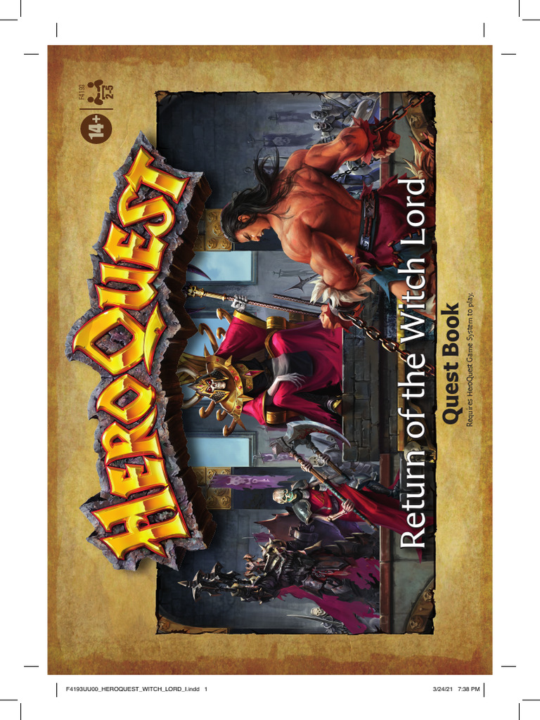 F4193 en CA Avalon Hill Heroquest Return of The Witch Lord Quest Pack For Ages 14 and Up | PDF