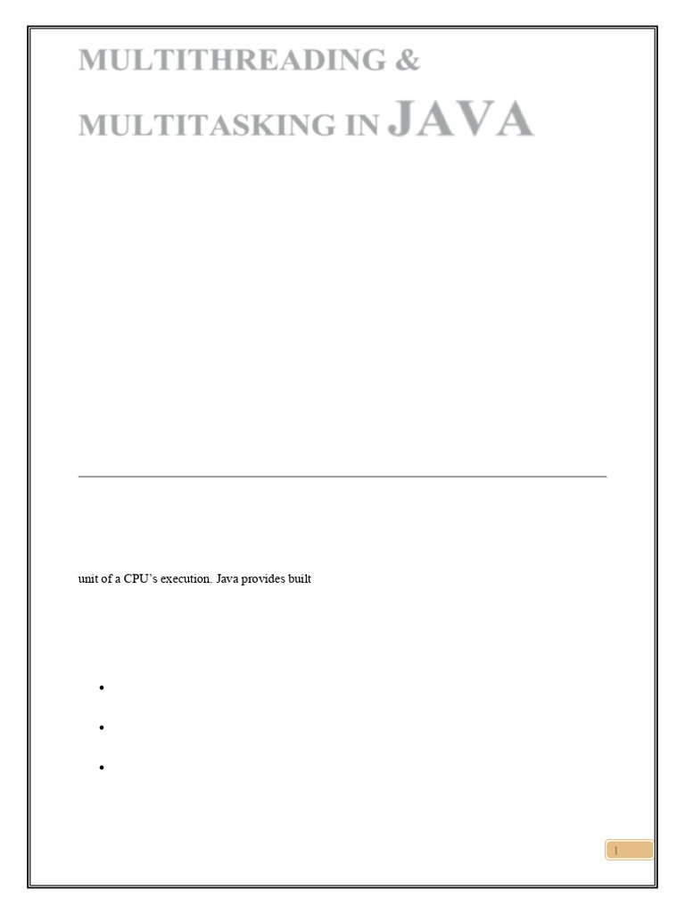 3.2 JAVA Multithreading & Multitasking | PDF | Thread (Computing) | Process (Computing)