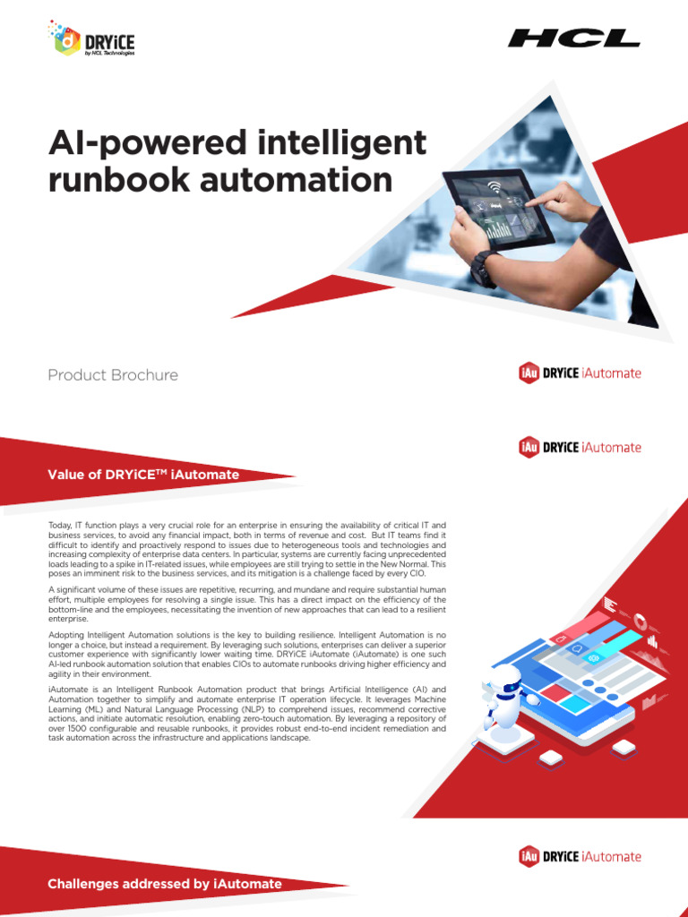 Ai DRYiCE Iautomate Brochure | PDF | Automation | Artificial Intelligence
