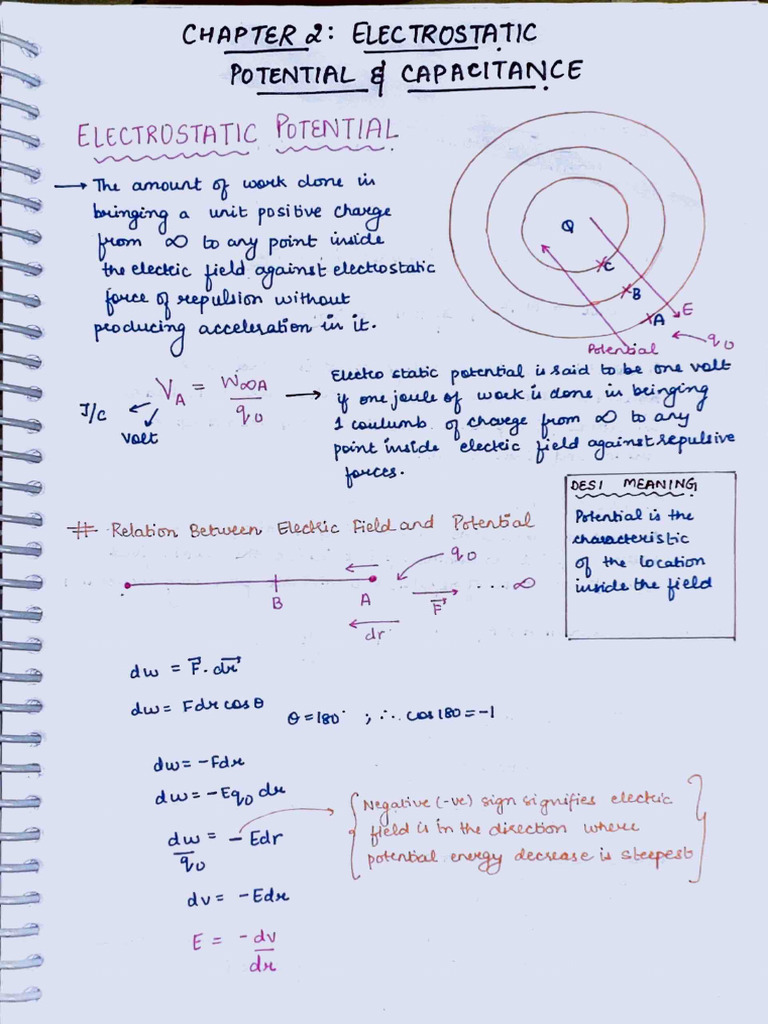 Chapter 2 Electrostatic Potential and Capacitance | PDF