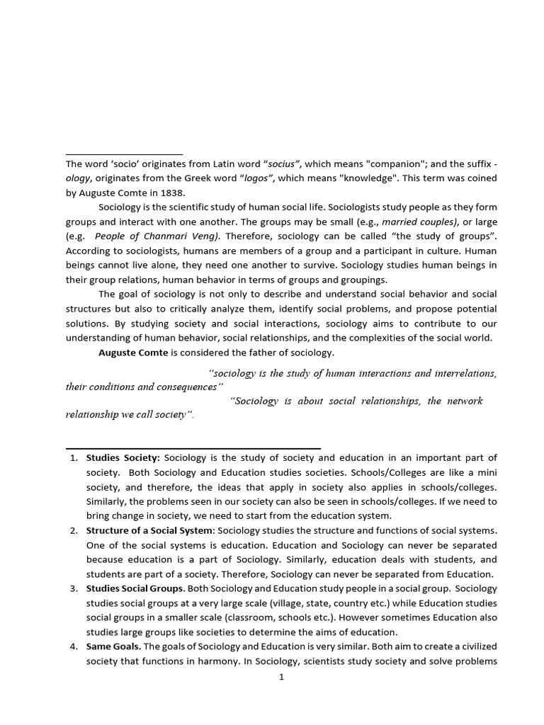 Sociological Foundations of Education | PDF | Sociology | Society