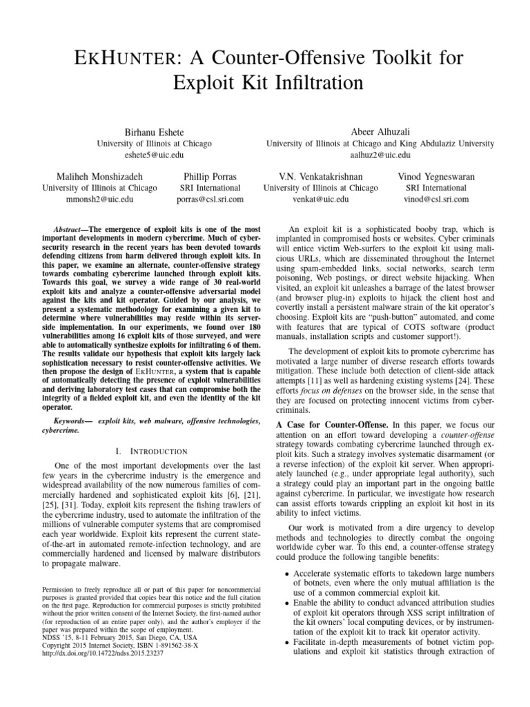 Exploit Kit 1 | PDF | Exploit (Computer Security) | Malware