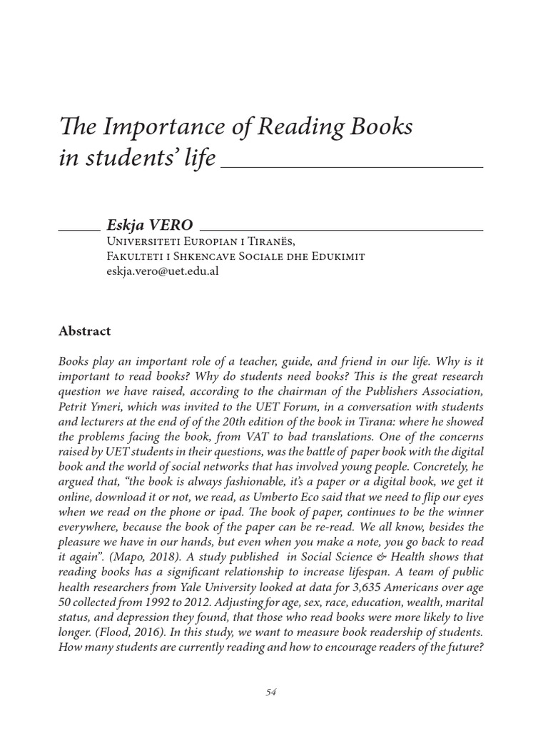 The Importance of Reading Books | PDF | Motivation | Motivational