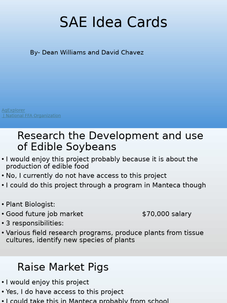 SAE Idea Cards | PDF