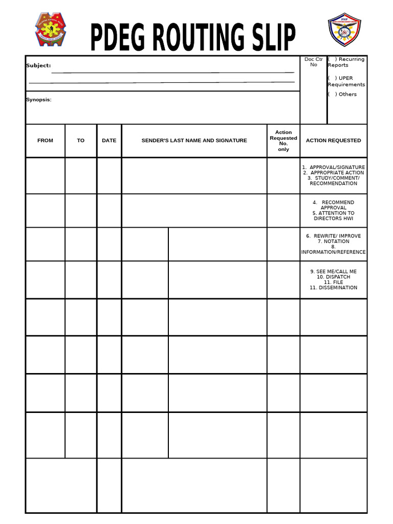 Pdeg Routing Slip Revised_2 | PDF