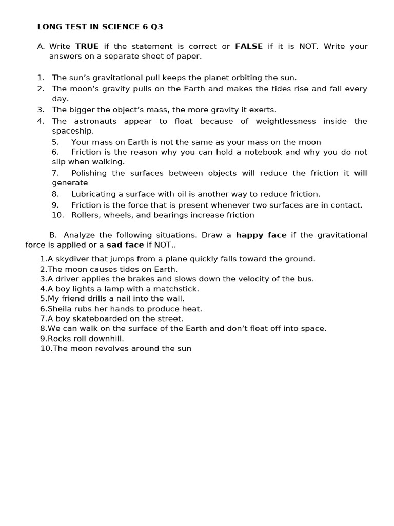 Longtest in Science Q3 | PDF