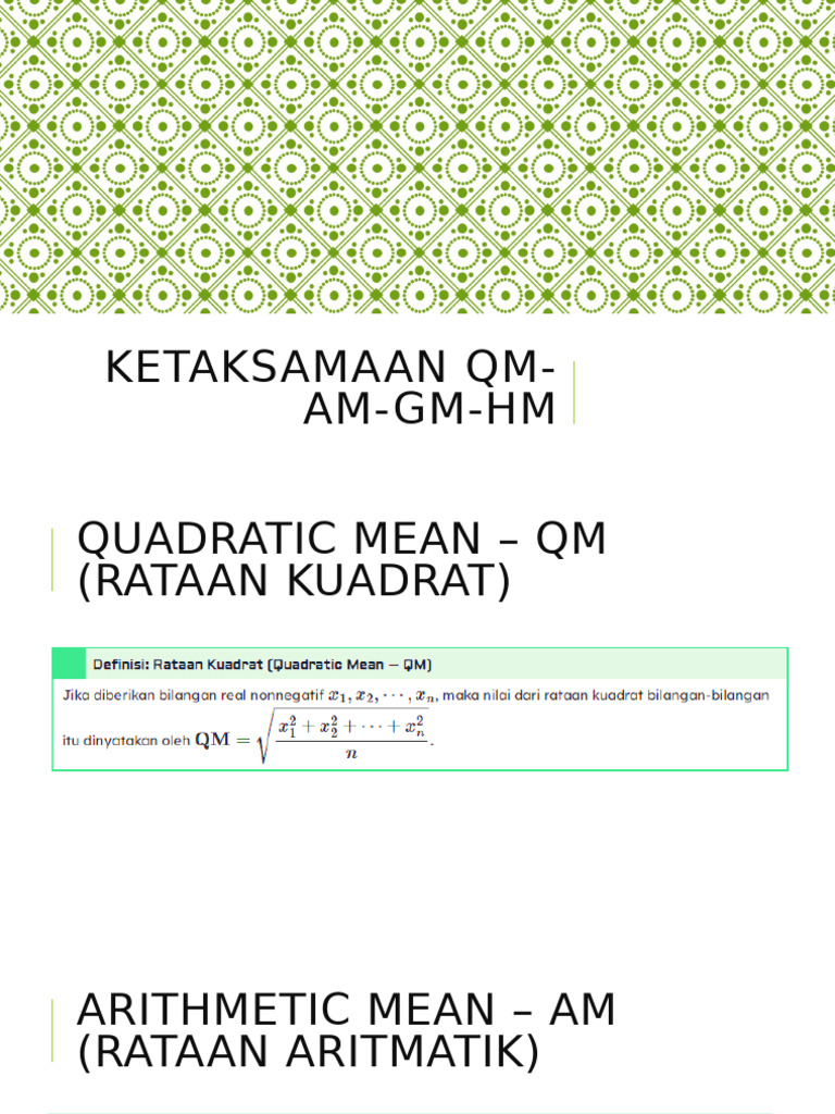 Ketaksamaan QM-AM-GM-HM | PDF
