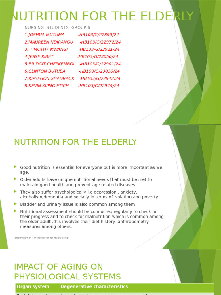 Nutrition for the ELDERLY-2 | PDF | Foods | Nutrition