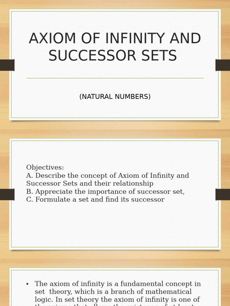 Axiom of Infinity and Successor Sets | PDF