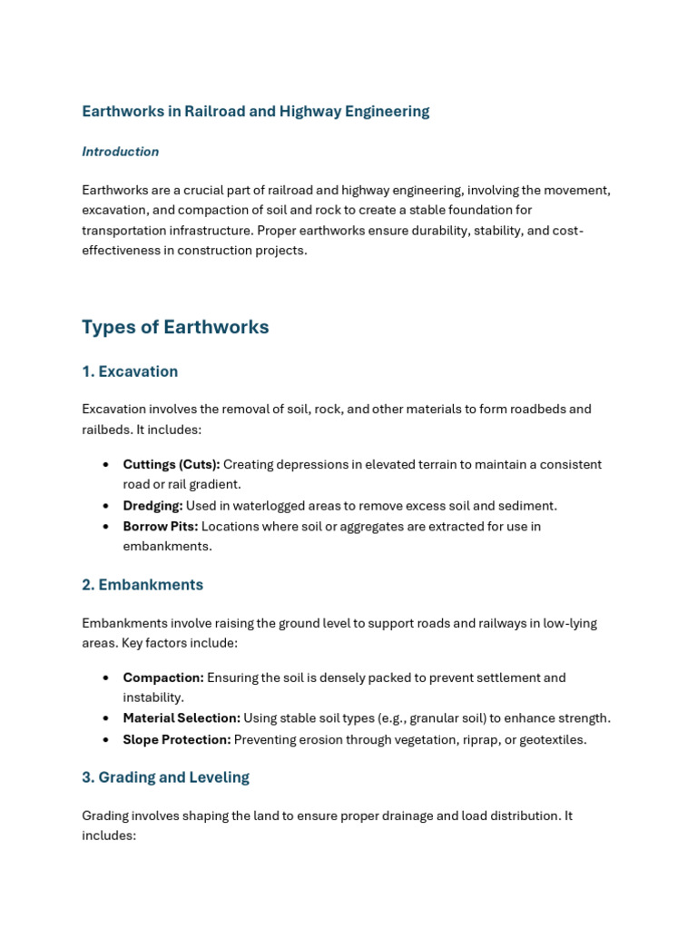 Earthworks in Rail & Highway Engineering | PDF | Drainage | Road
