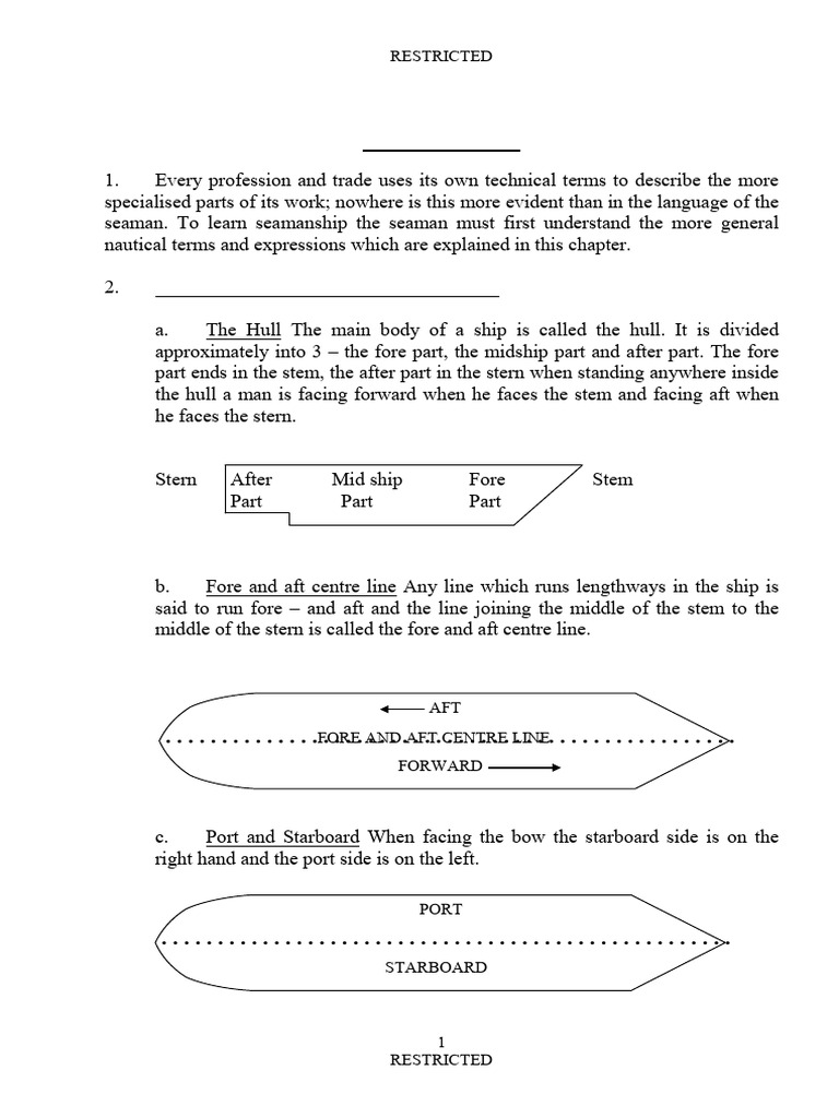 General Sea Terms 1 | PDF | Hull (Watercraft) | Compass