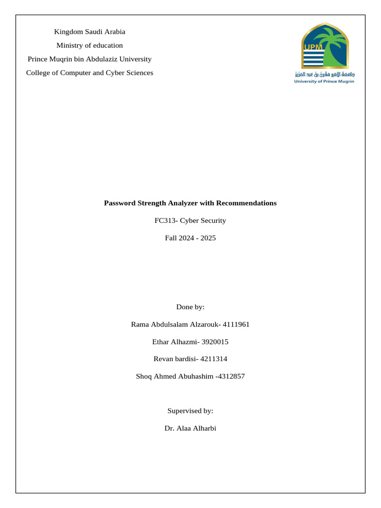 Password Strength Analyzer With Recommendations Pdf Password