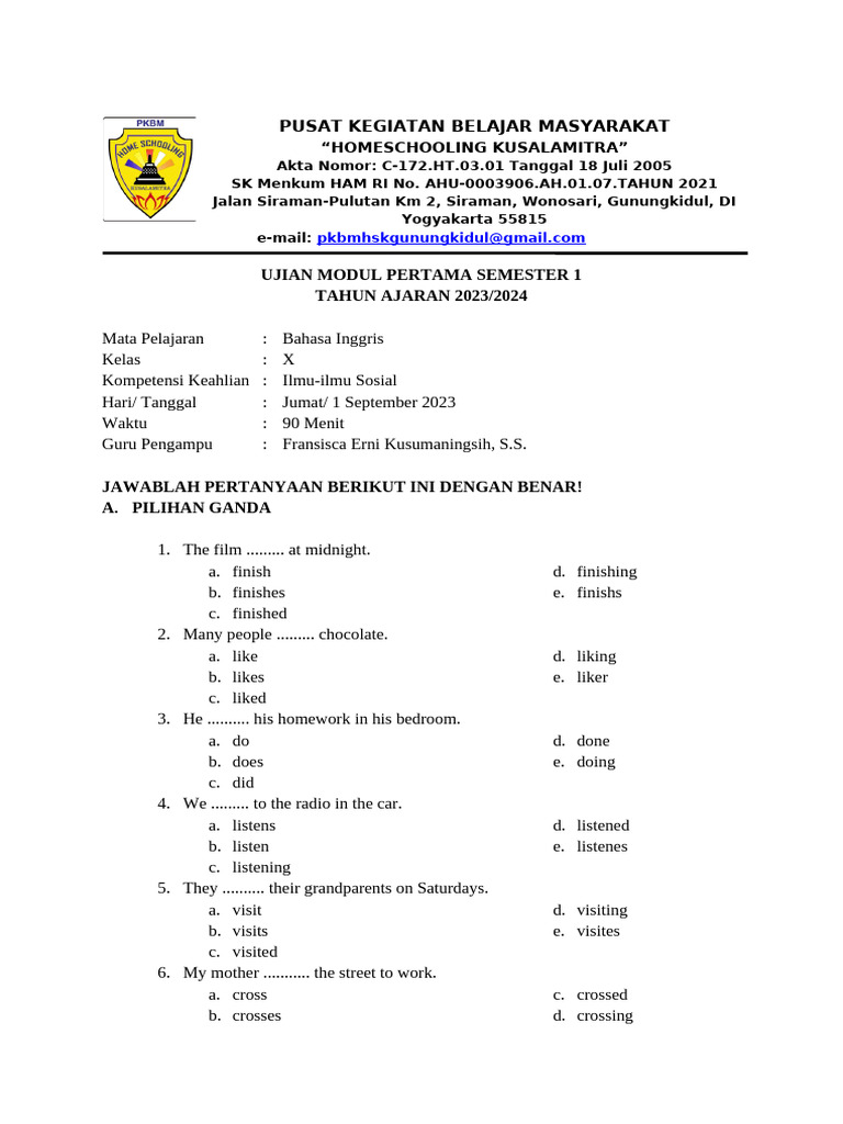 SOAL BAHASA INGGRIS KLS 10 28AGUSTUS2023 MODUL 1 WHO I AM | PDF | Individual Sports | Boardsports