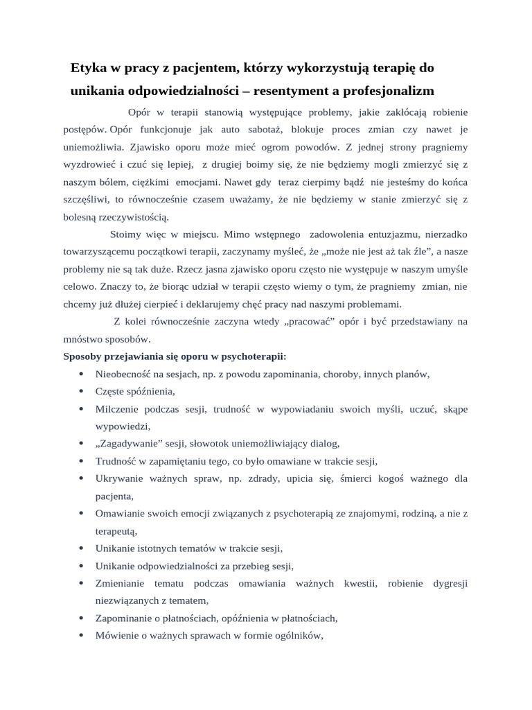 Etyka W Pracy Z Pacjentem | PDF
