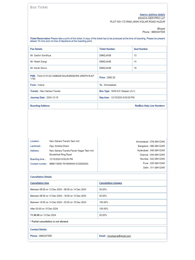 Bus ETicket ETicket 353997 | PDF