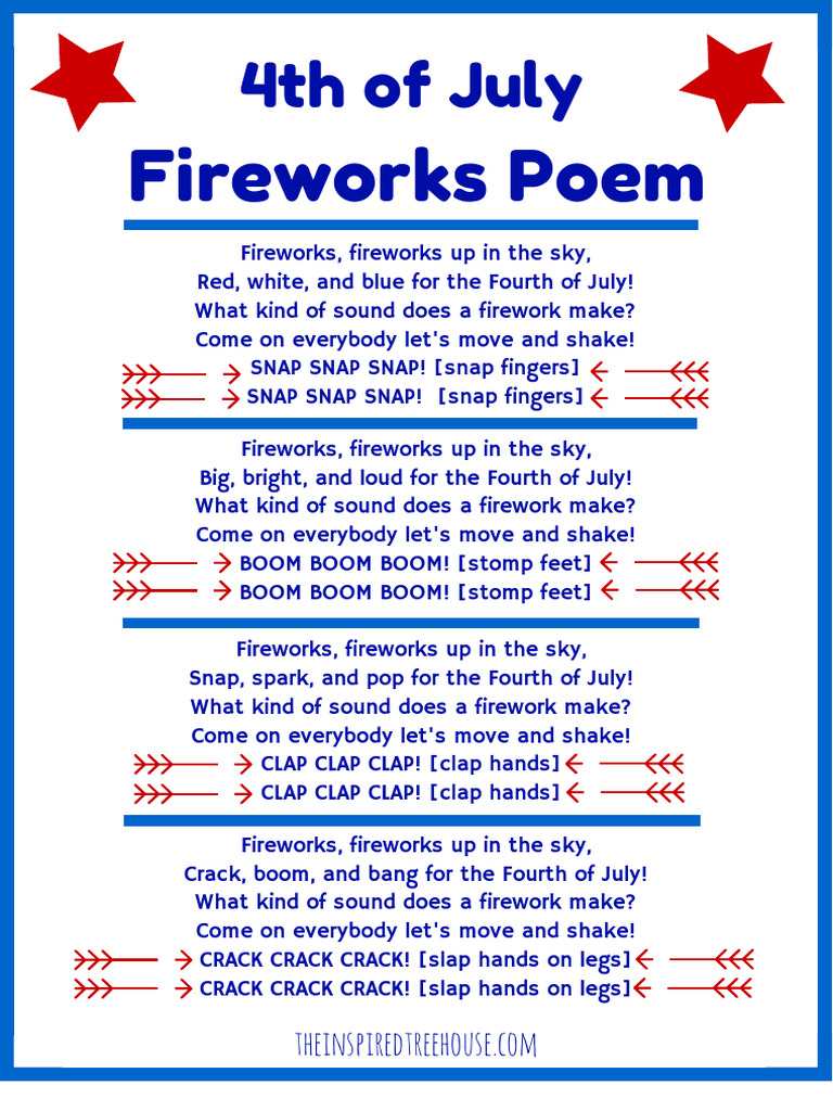4th of July Fireworks Poem | PDF