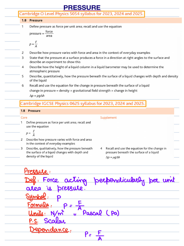 1.8 Pressure (July 24) | PDF | Pressure | Pressure Measurement