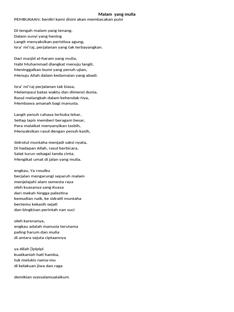 Malam yang mulia eeng | PDF