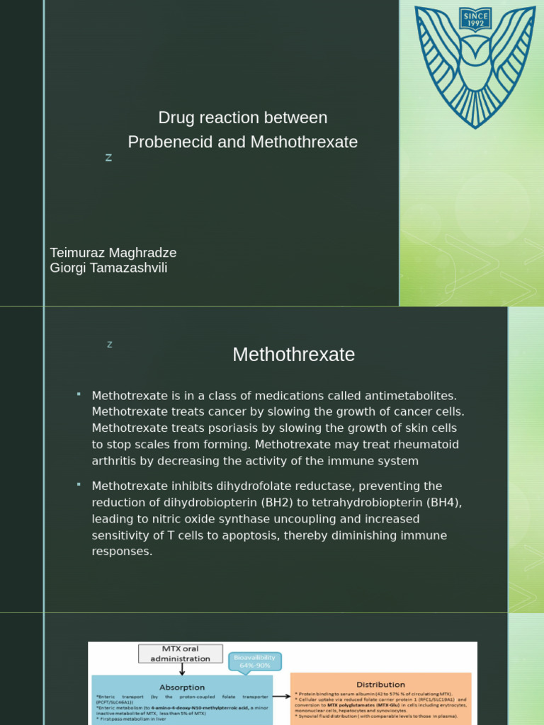 Probenecid-Methotrexate Interaction Risks | PDF | Diseases And ...