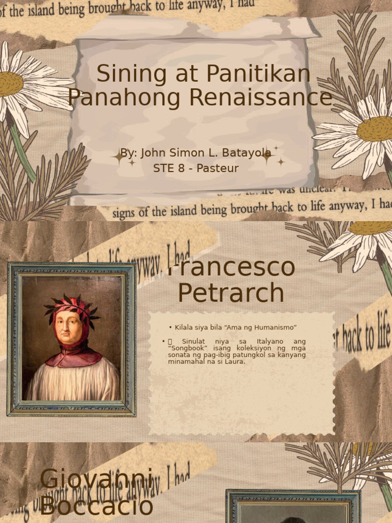 Sining at Panitikan Na Umunlad Sa Panahon NG Renaissance | PDF