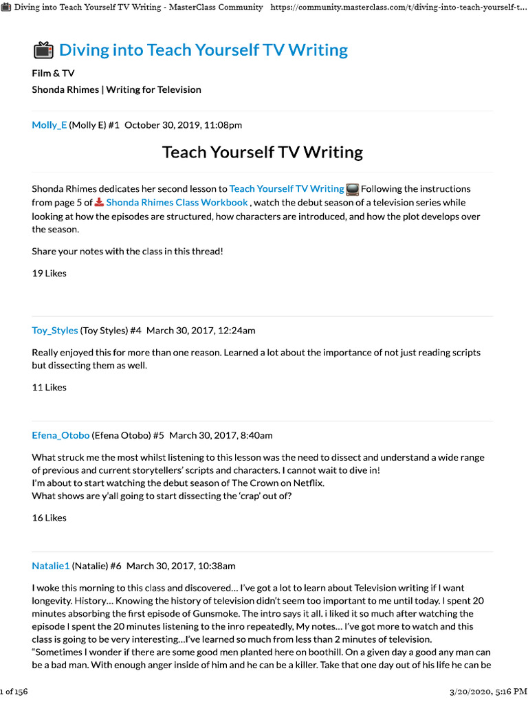 TV Writing for Beginners | PDF