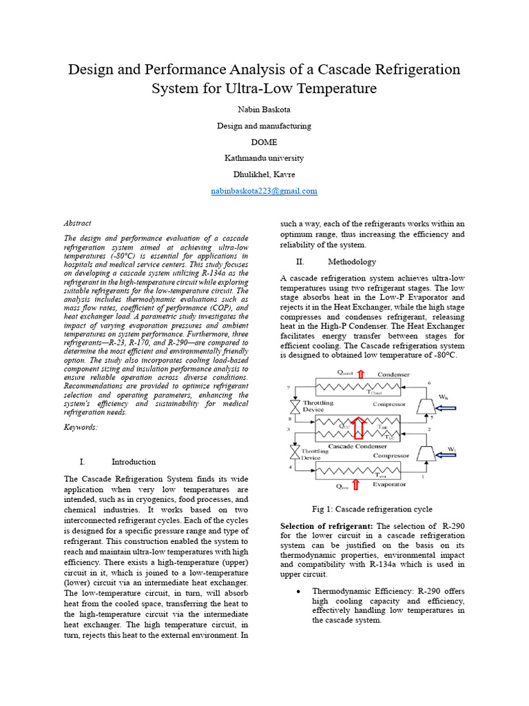 Cascade Refrigeration System Design | PDF | Refrigeration | Heat Exchanger