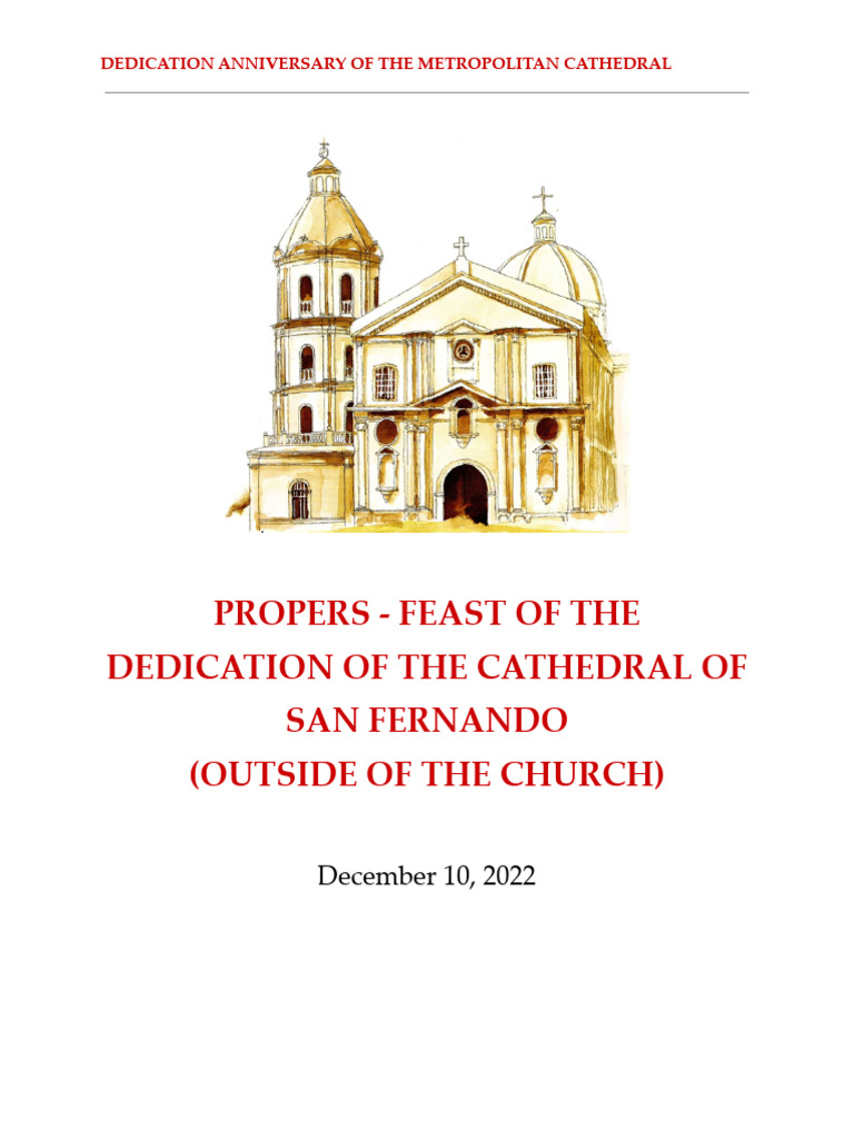 Propers - Feast of The Dedication of The Cathedral of San Fernando ...