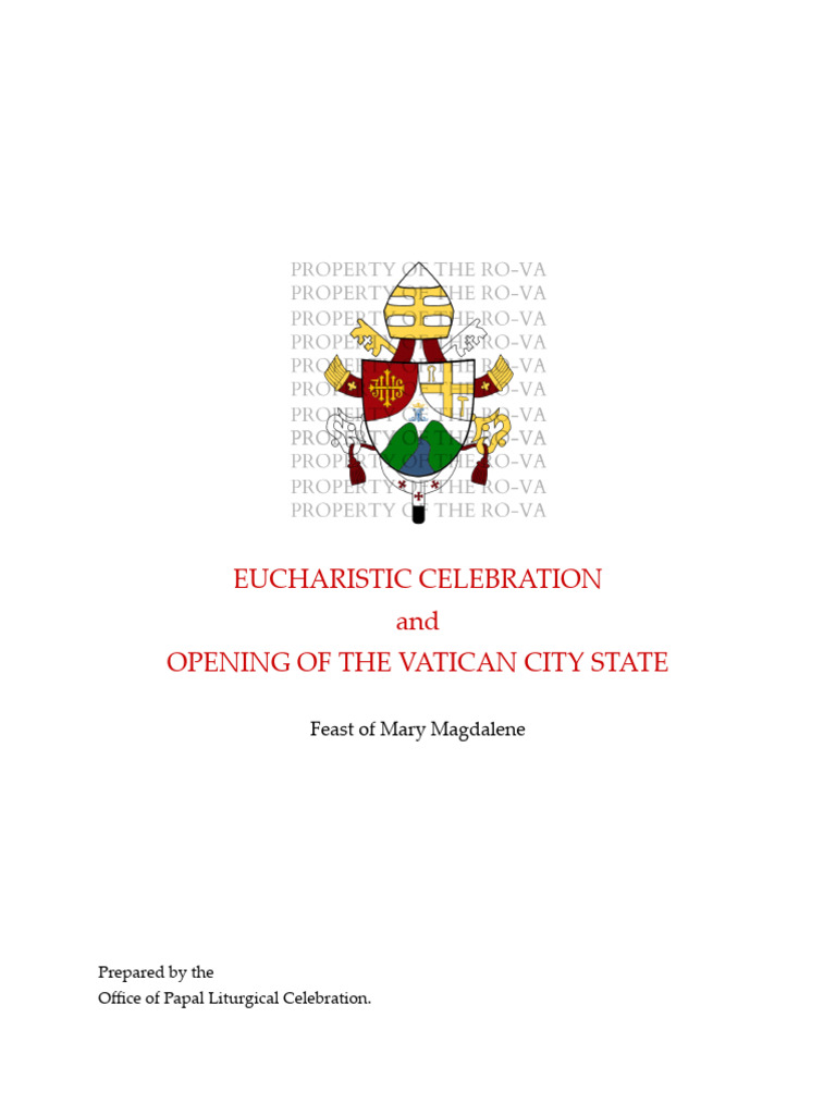 Opening of The Vatican City State | PDF | Christian Worship And Liturgy ...
