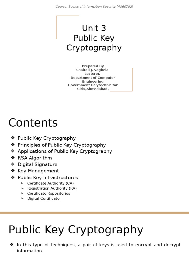 BIS Unit 3 | PDF | Public Key Cryptography | Key (Cryptography)