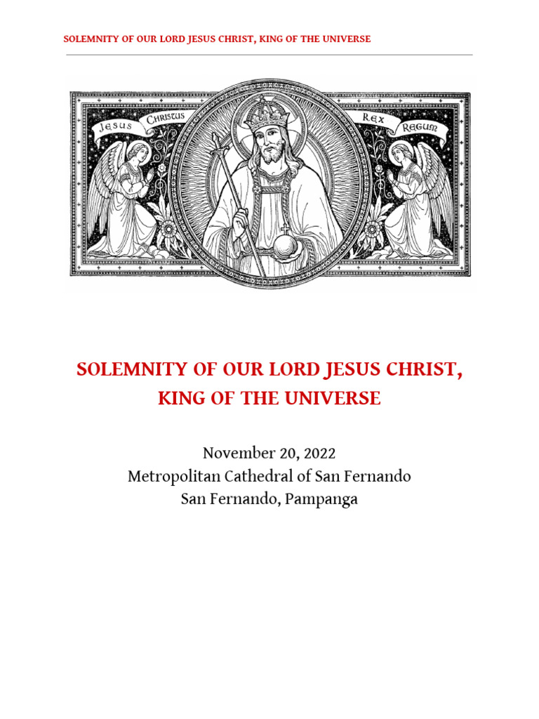 Solemnity of Christ The King - November 20, 2022 | PDF | Eucharist ...