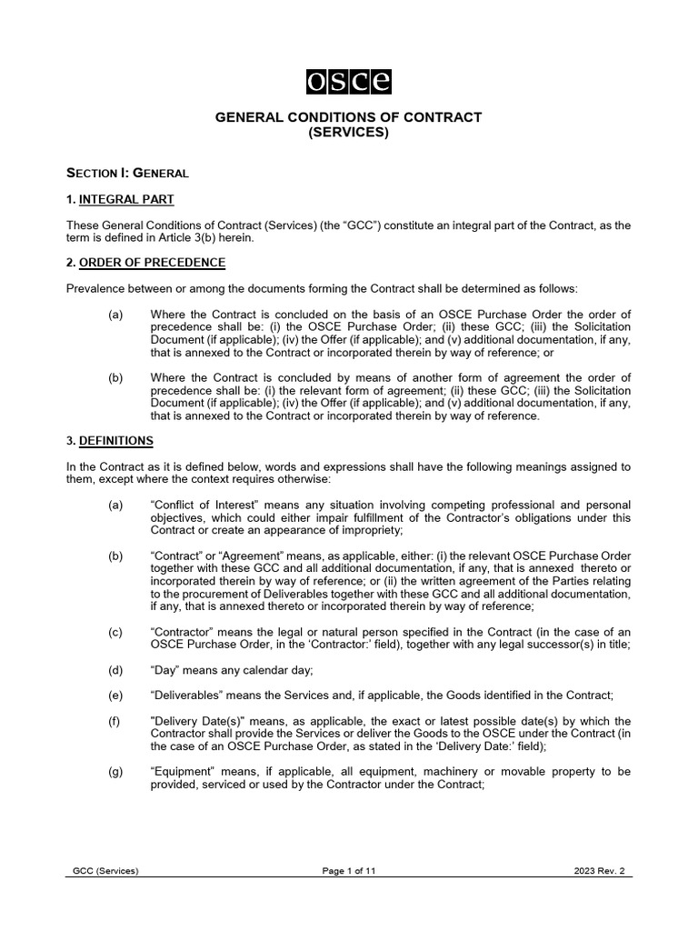 General Conditions of Contract for Services | PDF | Indemnity | Employment