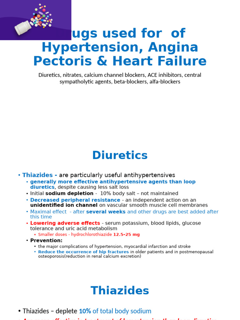 Medications for Heart Conditions: Overview | PDF | Drugs ...
