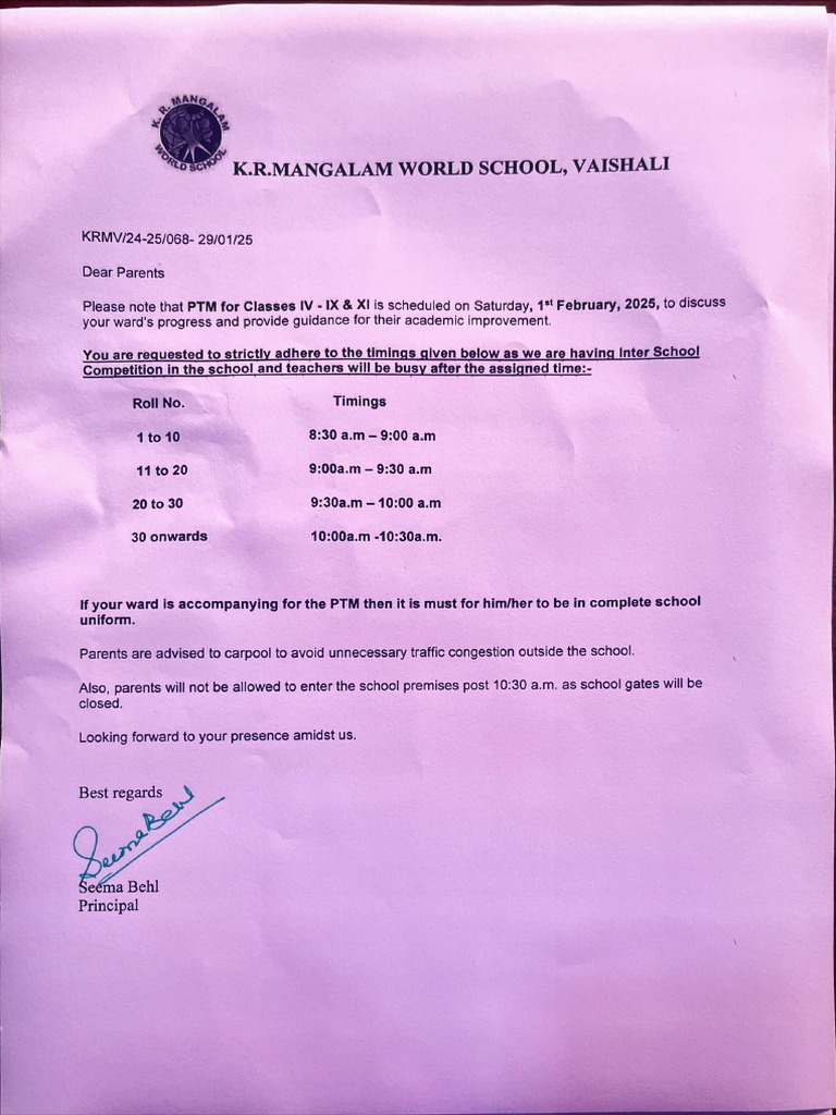 PTM Circular-1Feb | PDF