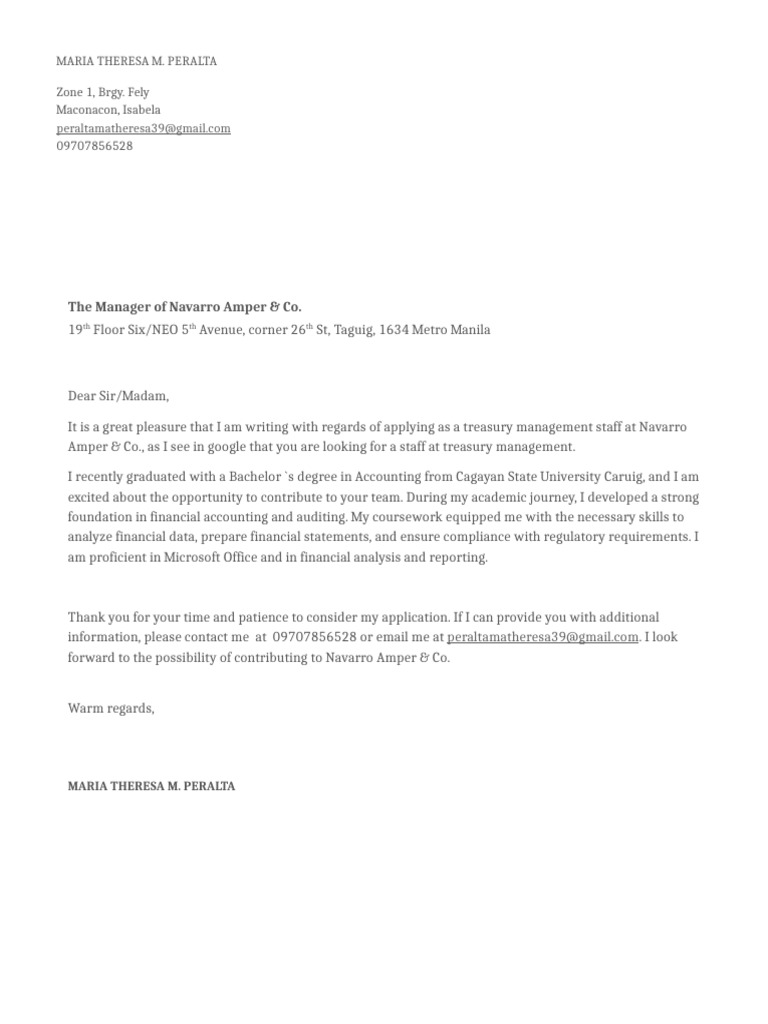 Application Letter | PDF