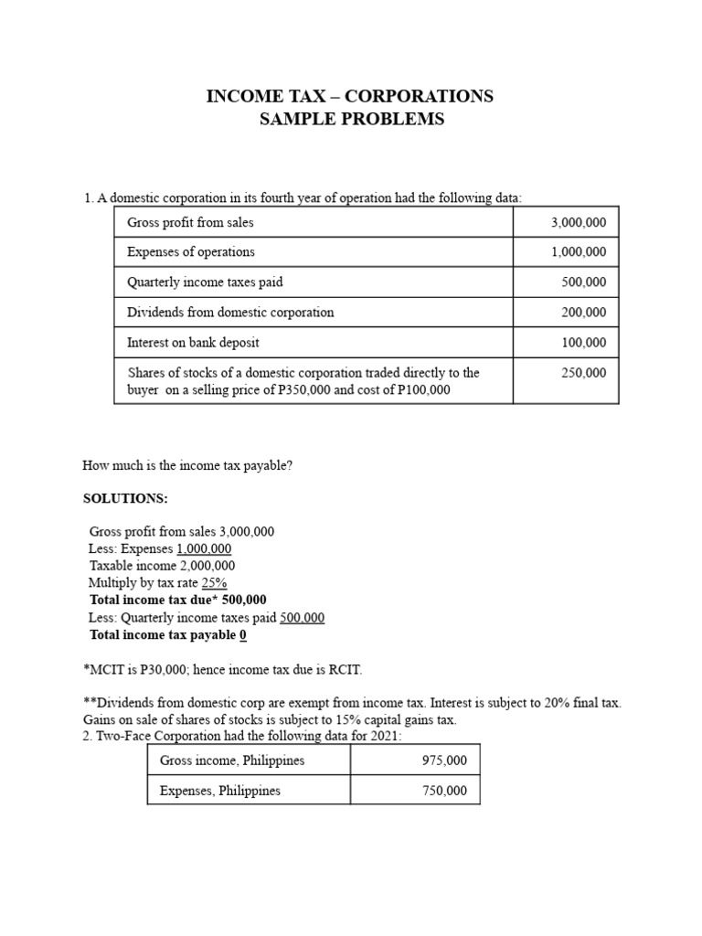 Florida Corporate Income Tax Guide | PDF | Expense | Gross Income