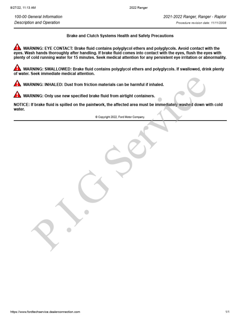 Brake and Clutch Systems Health and Safety Precautions | PDF