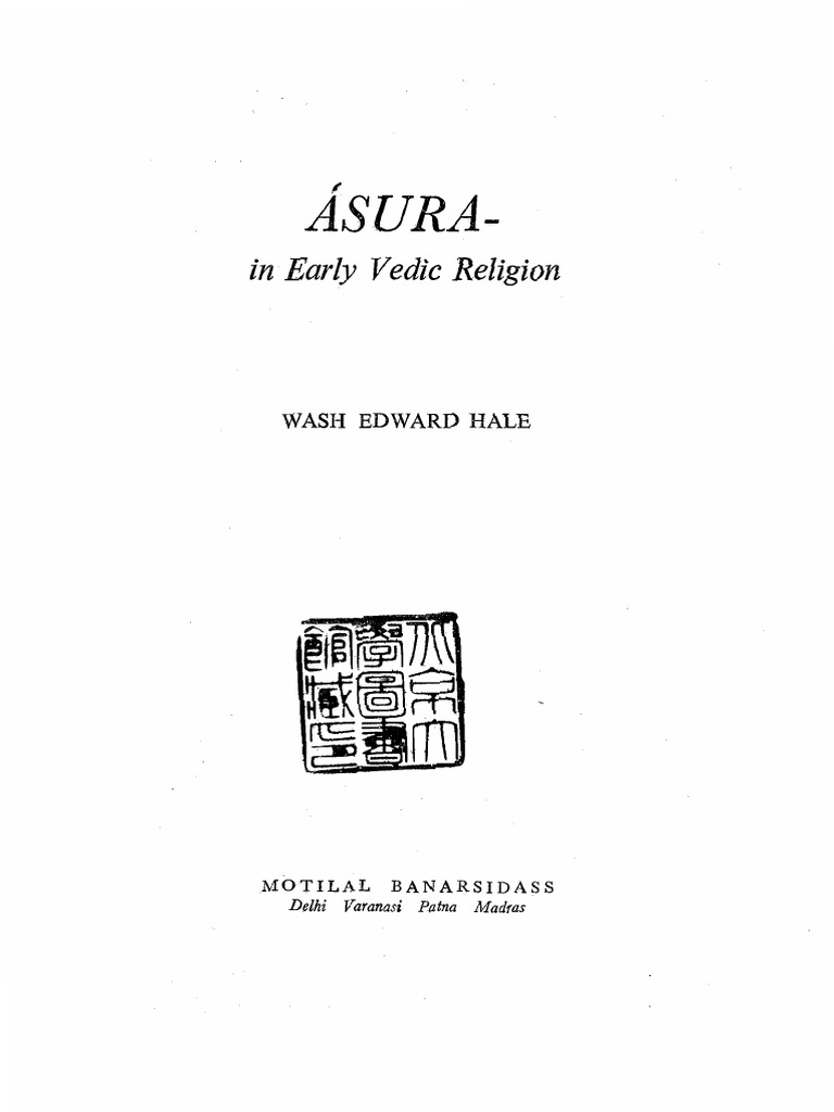 Ásura - in Early Vedic Religion - Wash Edward Hale | PDF