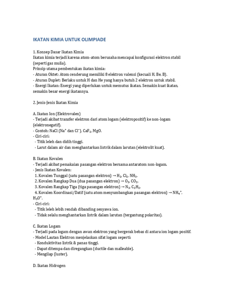 Ikatan Kimia Olimpiade | PDF