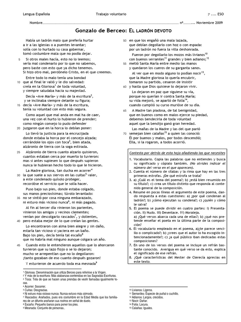 Berceo.ladron.devoto | PDF