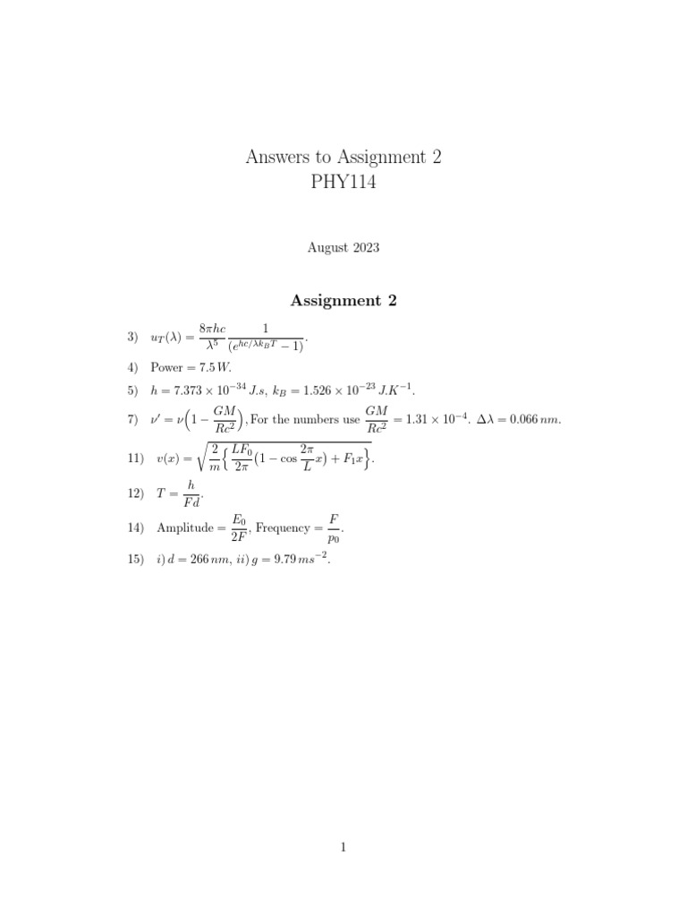 Assignment 2 Answers | PDF