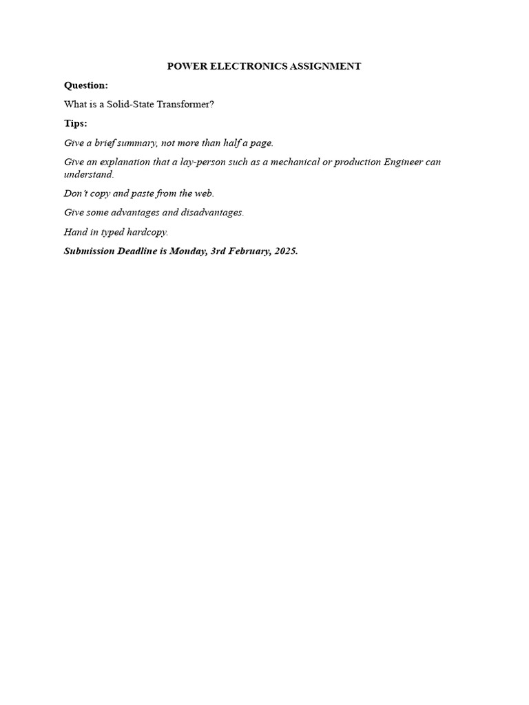 Power Electronics Assignment | PDF