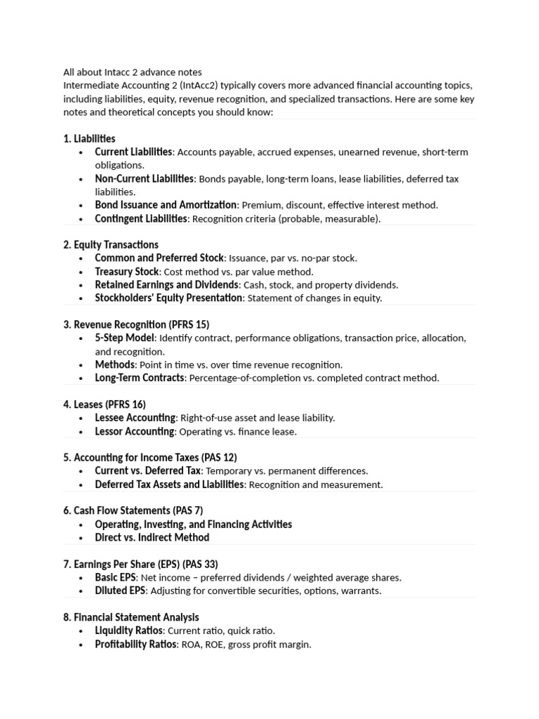 All About Intacc 2 Advance Notes | PDF