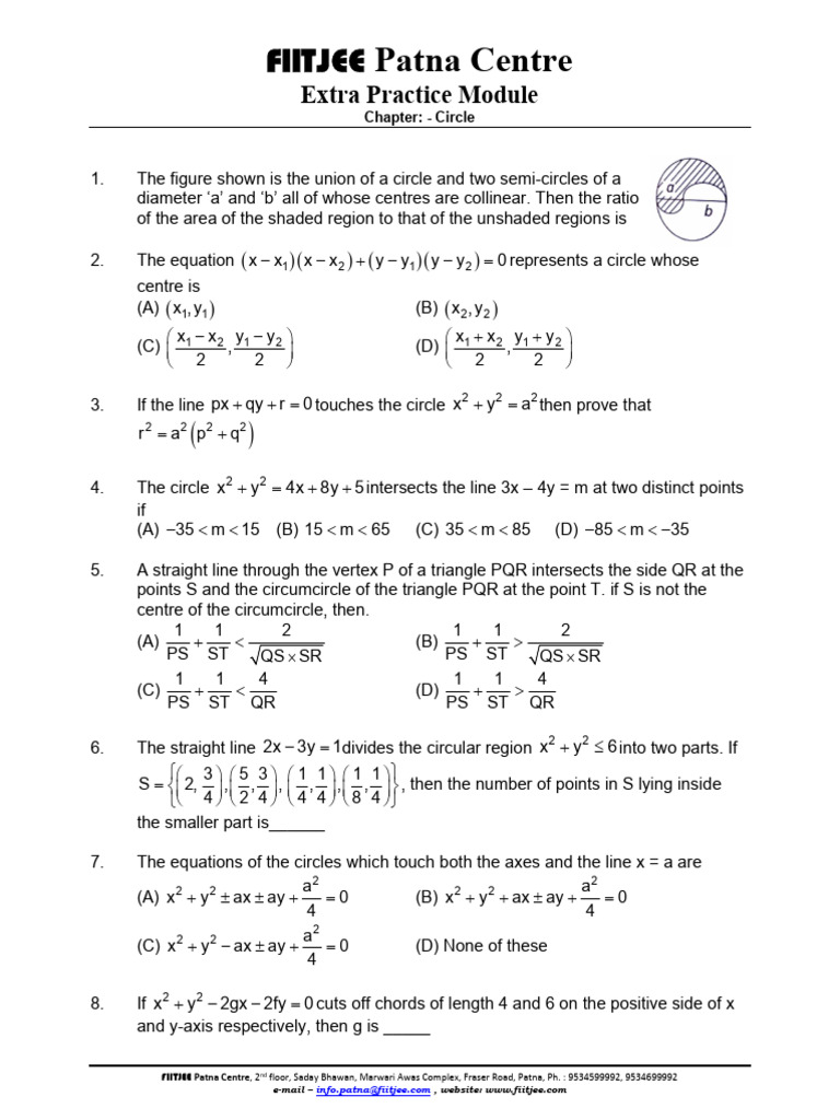 Extra Practice Module - Circle | PDF | Circle | Euclid