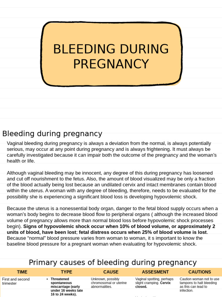Bleeding During Pregnancy | PDF | Miscarriage | Pregnancy