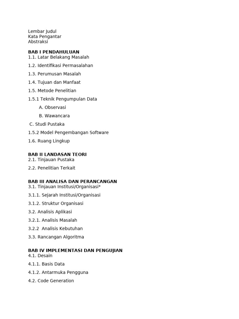 Format Laporan Project Akhir SIMBAD | PDF