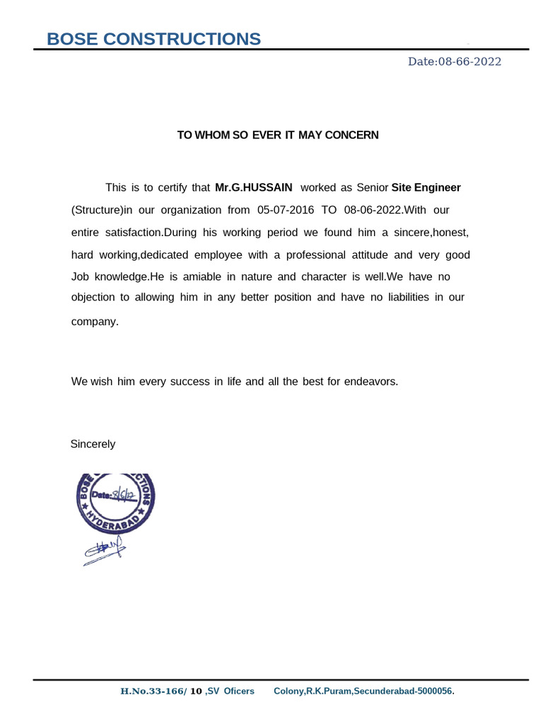Experience Letter | PDF