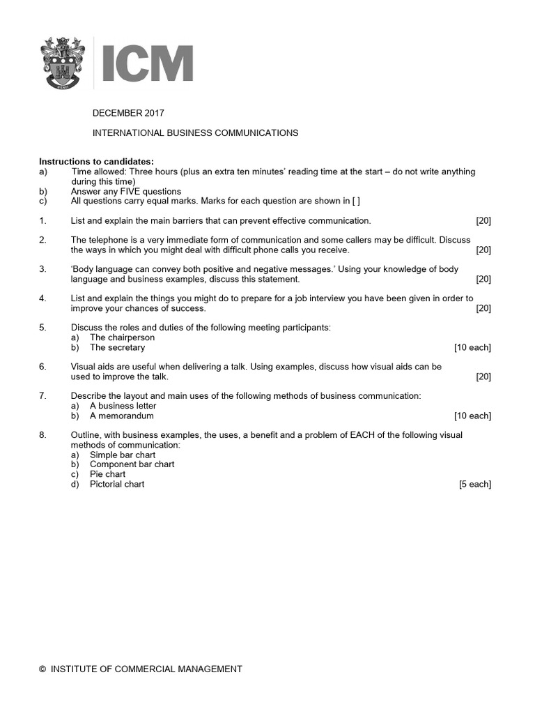 ICM International Business Communications | PDF